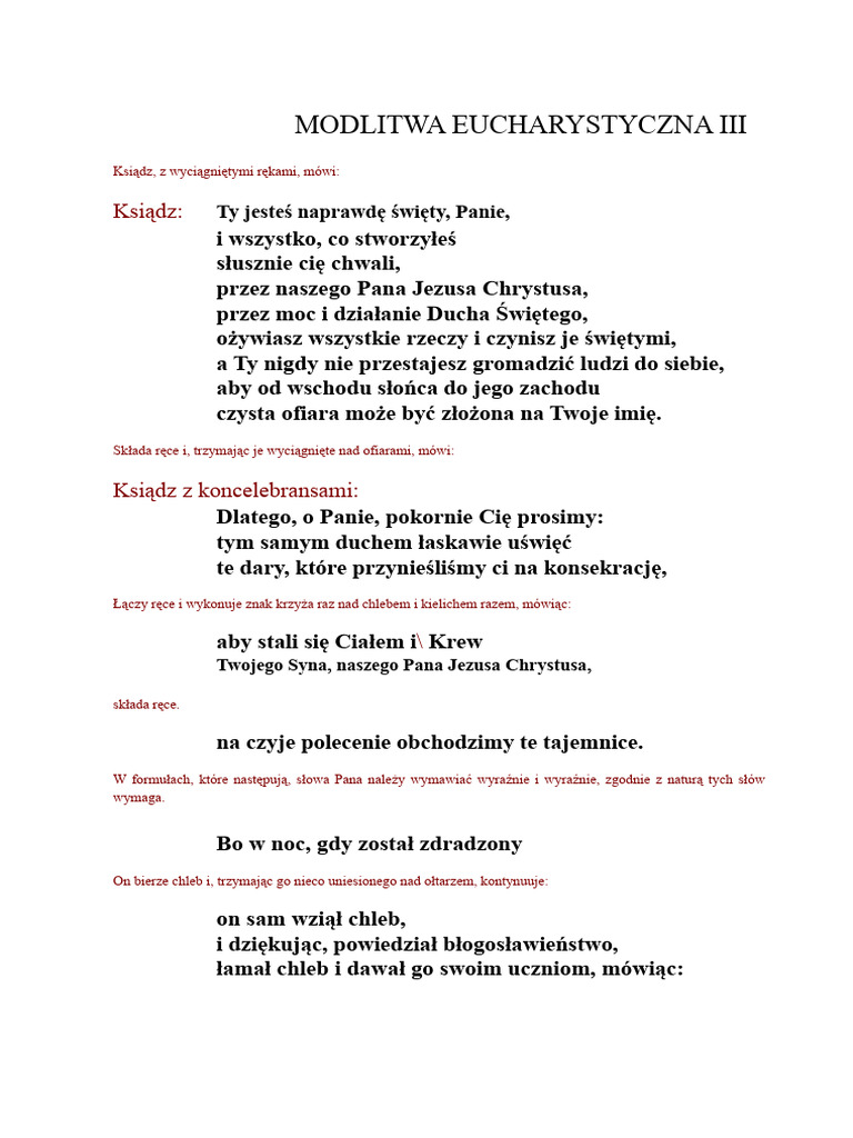Modlitwa Eucharystyczna III | PDF
