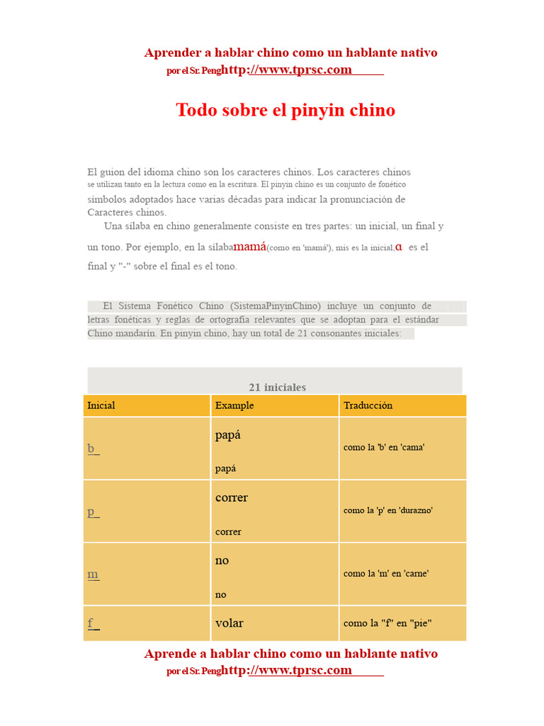 Aprende a hablar chino con Pinyin | PDF | Pinyin | Idioma chino