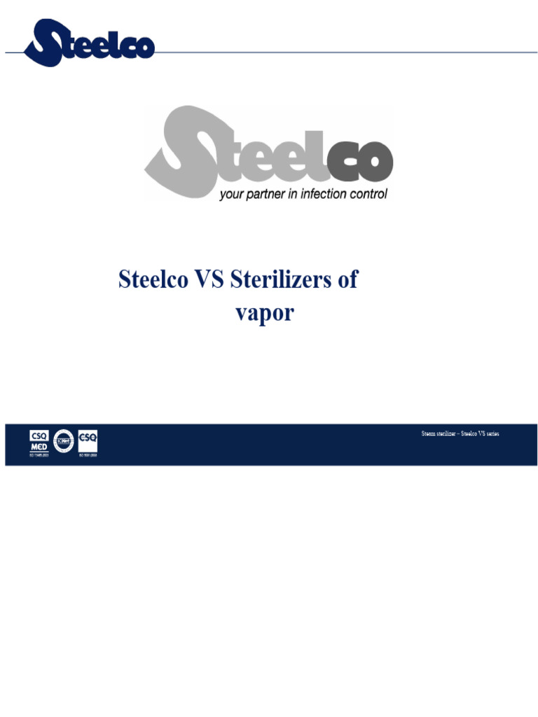 Steelco VS Series Steam Sterilizers Guide | PDF | Steam