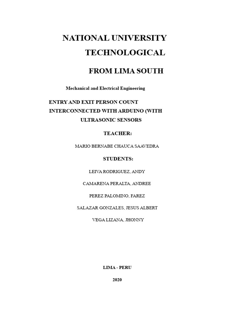 Arduino-Based People Counter System | PDF | Ultrasound | Arduino