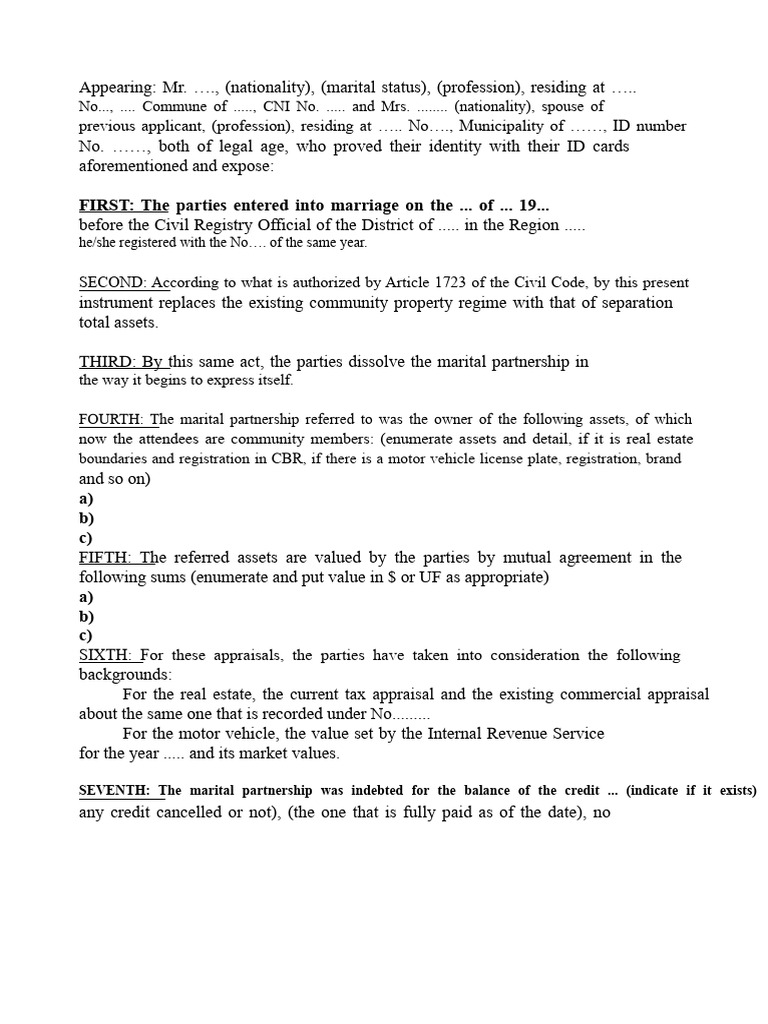 Dissolution Model of Marital Partnership and Change of Matrimonial ...