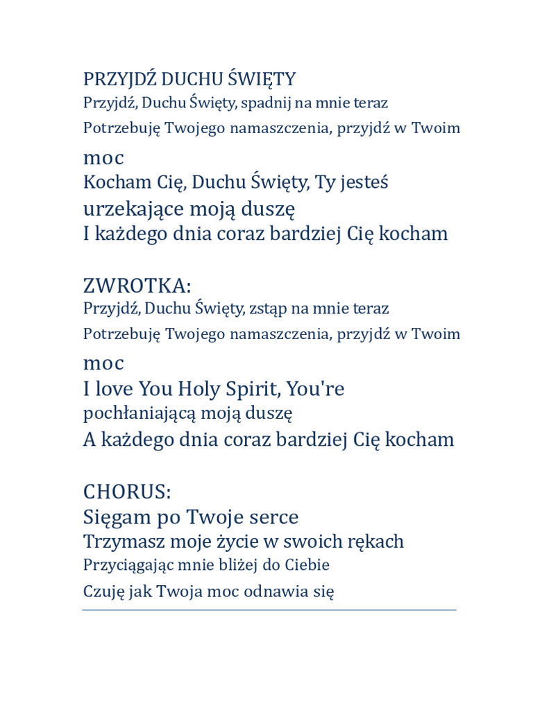 Przyjdź, Duchu Święty | PDF