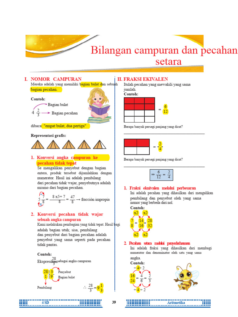 Angka Campuran Dan Pecahan Yang Setara | PDF