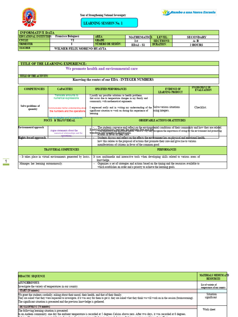 1ST - Eda 1 - Session 1 - Z Numbers | PDF | Learning | Teachers