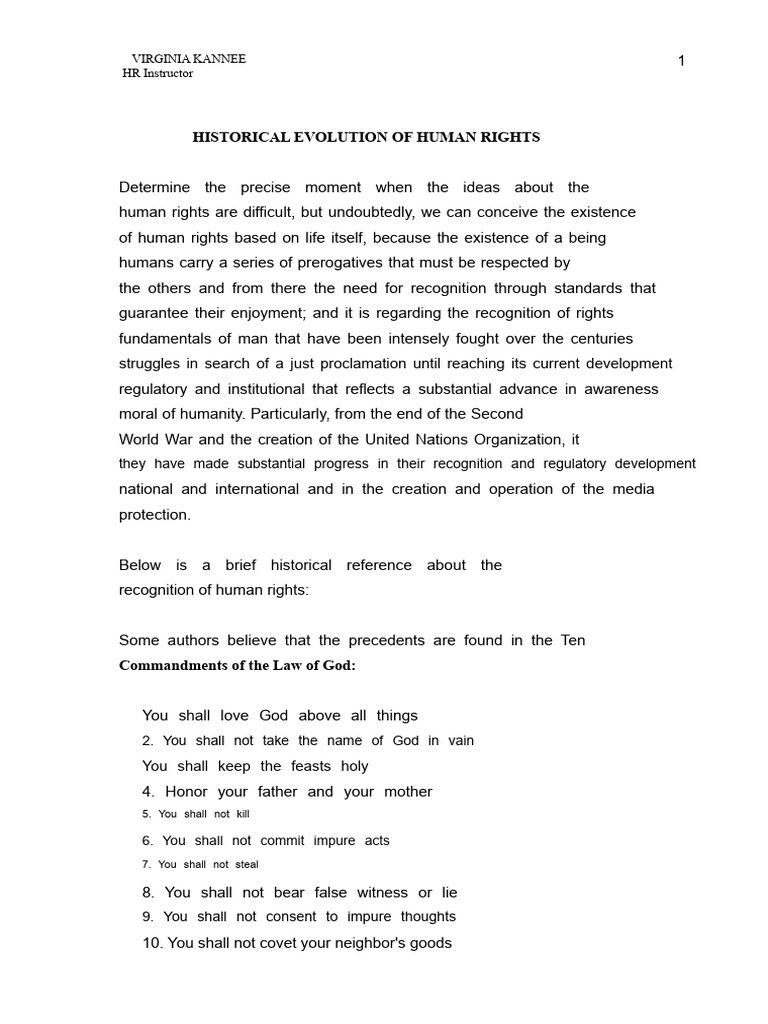 Historical Evolution of Human Rights | PDF | Human Rights | Political ...