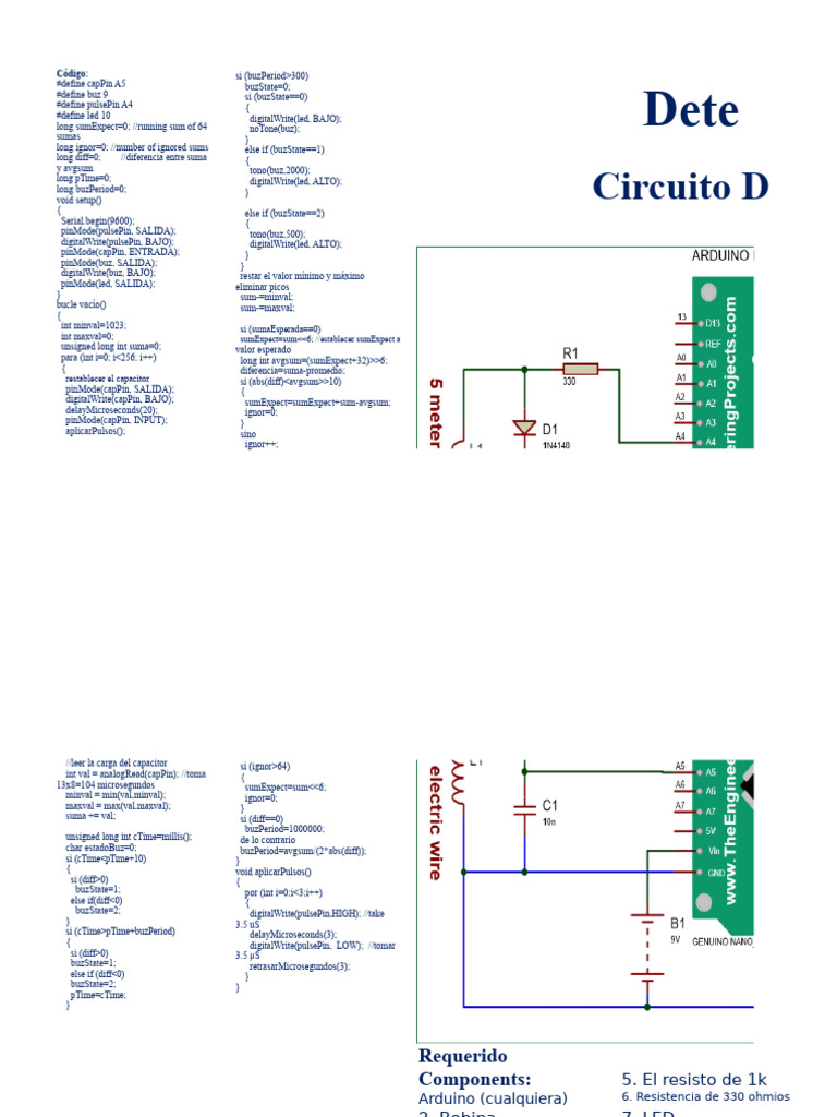 Detector de Metales Arduino | PDF | Electromagnetismo | Ingenieria ...