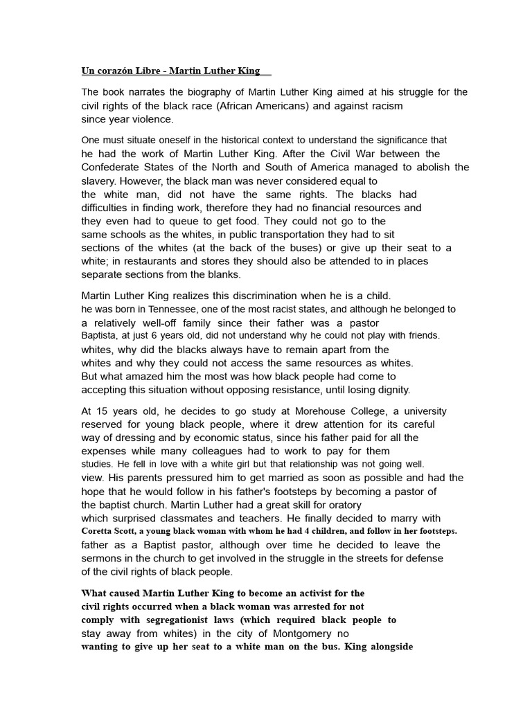 A Free Heart Martin Luther King | PDF | Martin Luther King Jr ...