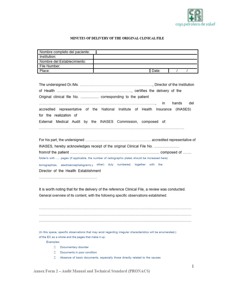Clinical File Handover Record | PDF | Medicine | Health Care
