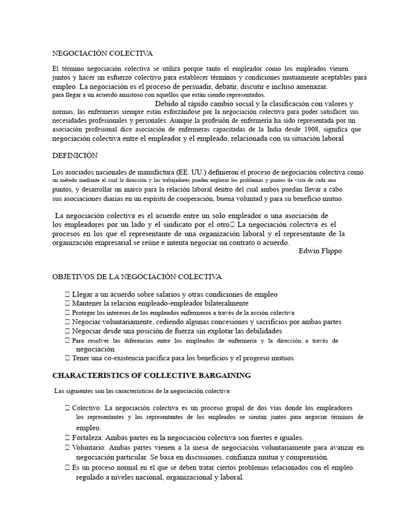 Negociación Colectiva | PDF | Negociación | La negociación colectiva