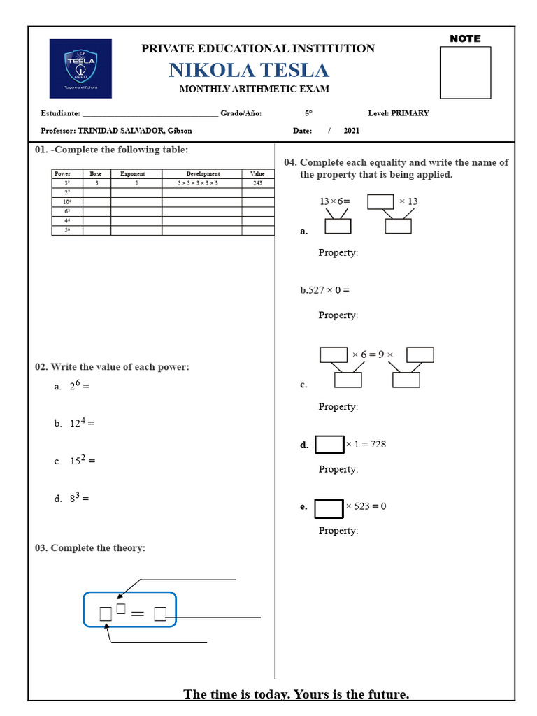 5th Grade Exam | PDF | Discrete Mathematics | Number Theory