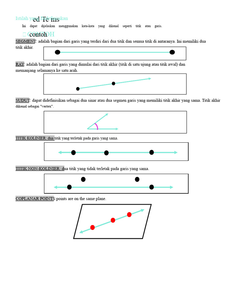 Definisi Geometri: Titik, Garis, Sudut | PDF