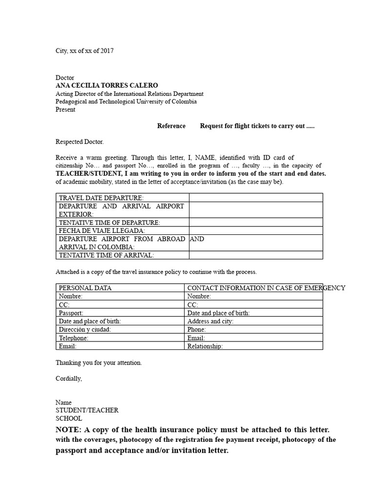 MODEL LETTER REQUESTING TICKETS FINAL | PDF