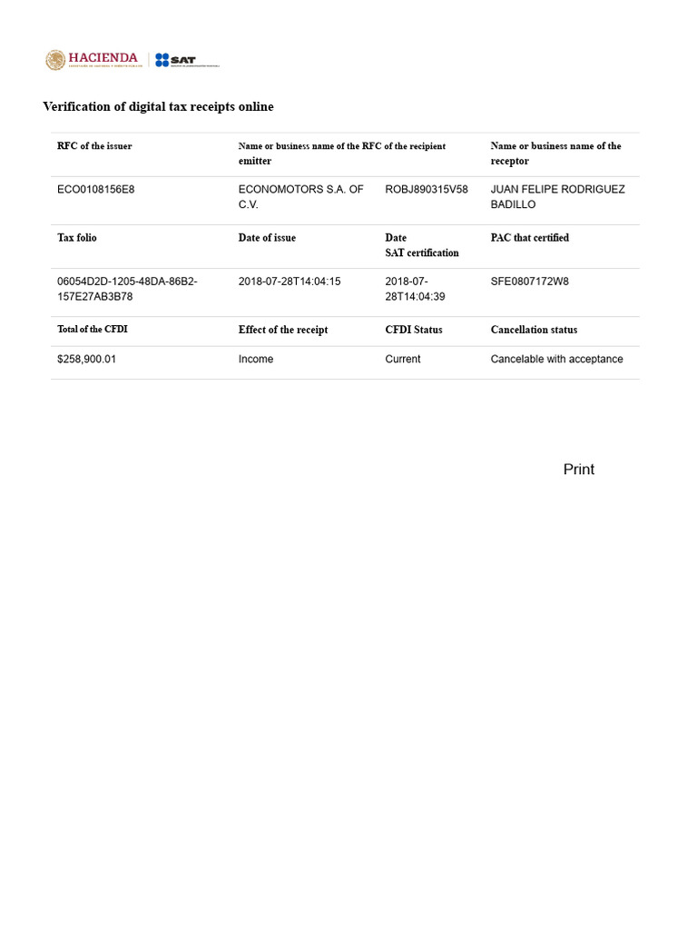Verification of Digital Tax Receipts Via Internet | PDF