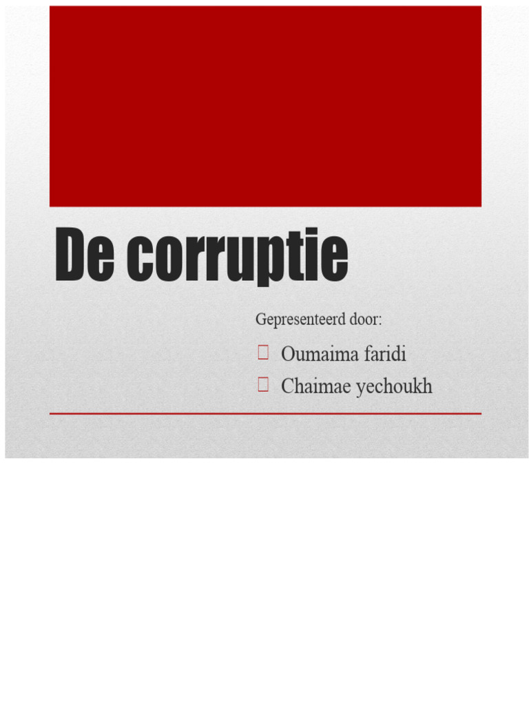 Corruptie | PDF