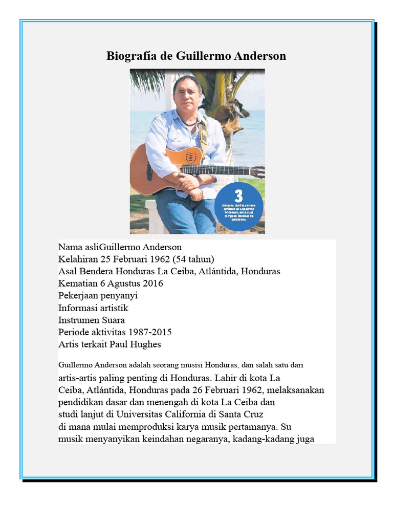 Biografi Guillermo Anderson | PDF