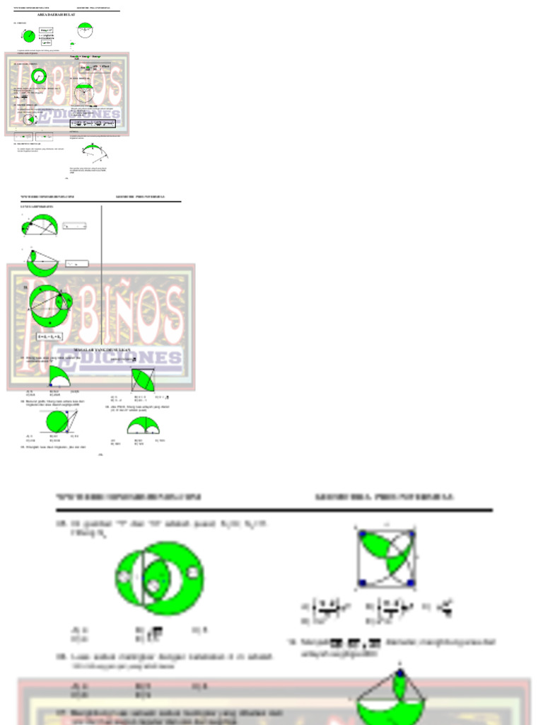 Area Lingkaran dan Sektor Geometri | PDF