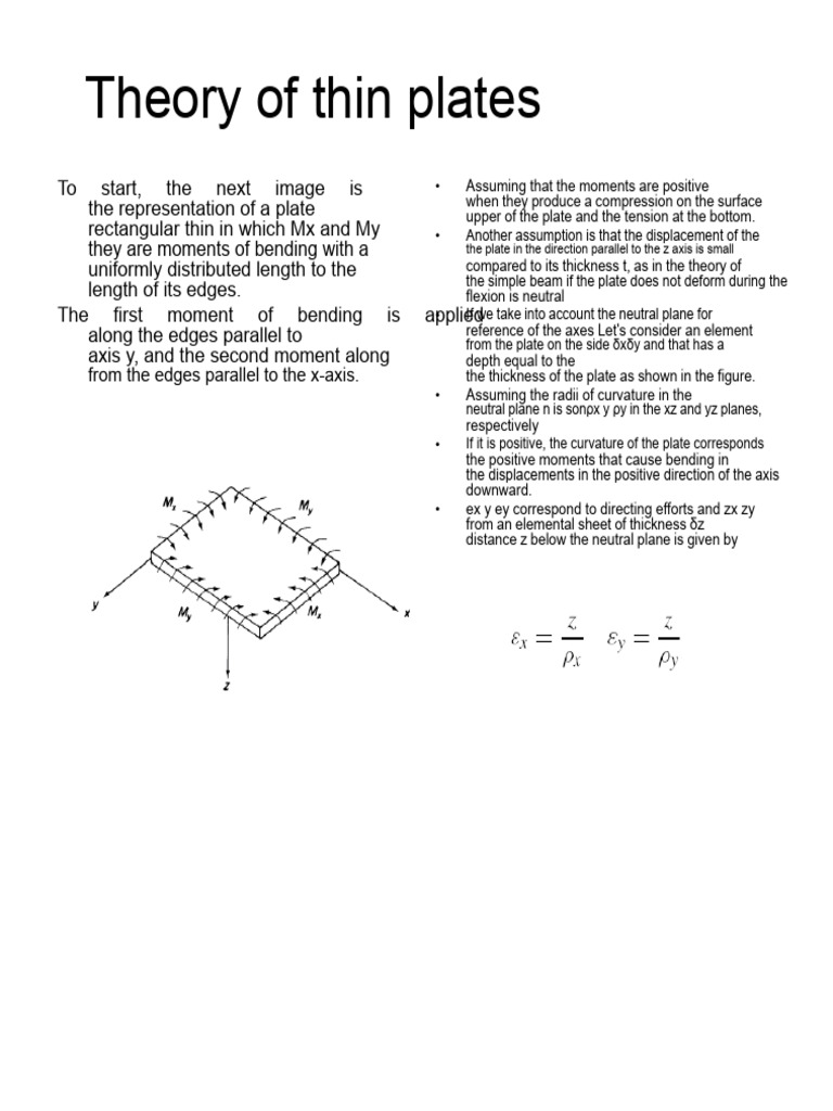 Thin Plate Bending Theory Explained | PDF | Bending | Buckling