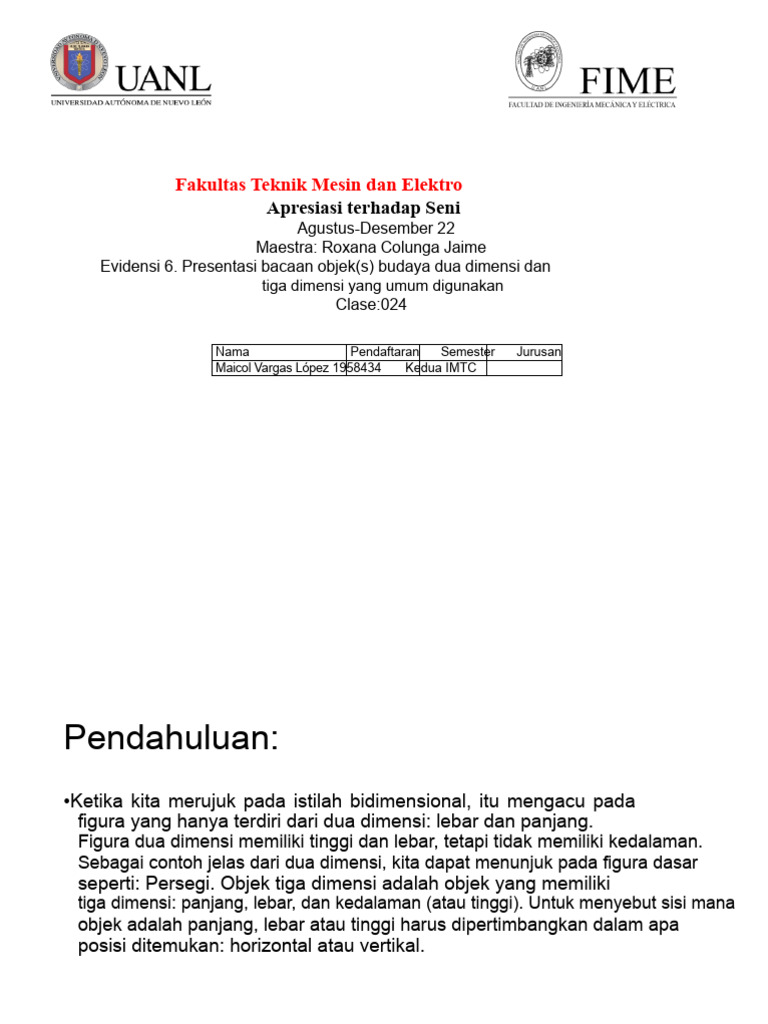 Objek Budaya: Seni Dua dan Tiga Dimensi | PDF
