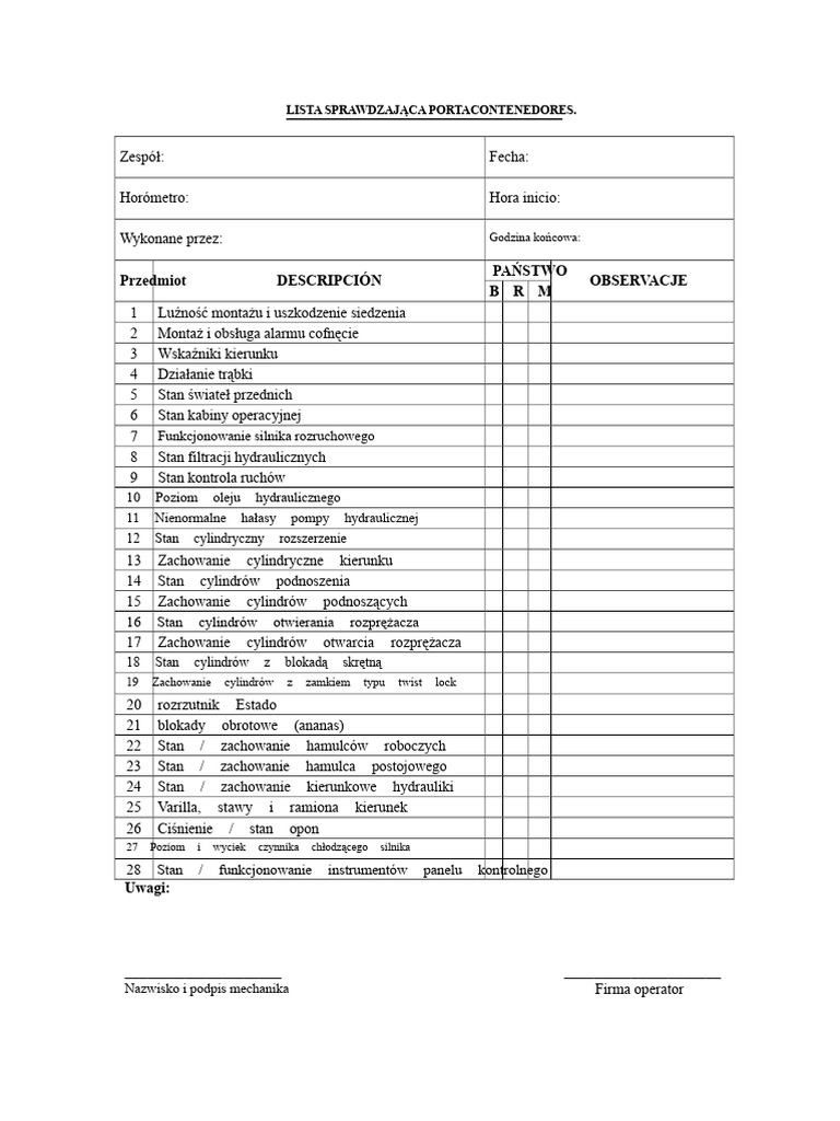 Lista Kontrolna PC | PDF