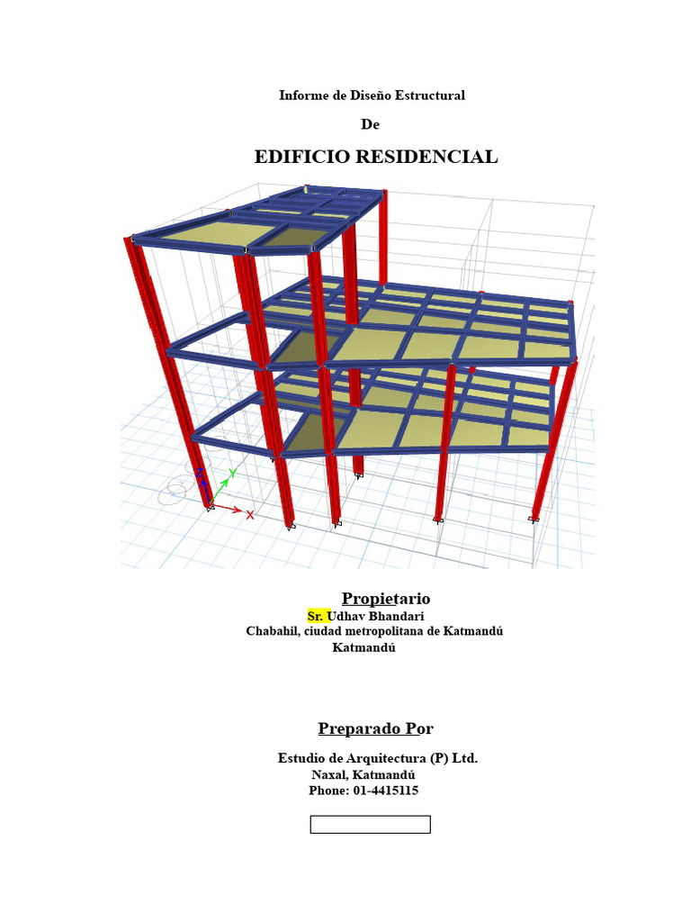 Informe de Diseño Estructural Residencial | PDF | Columna | Hormigón