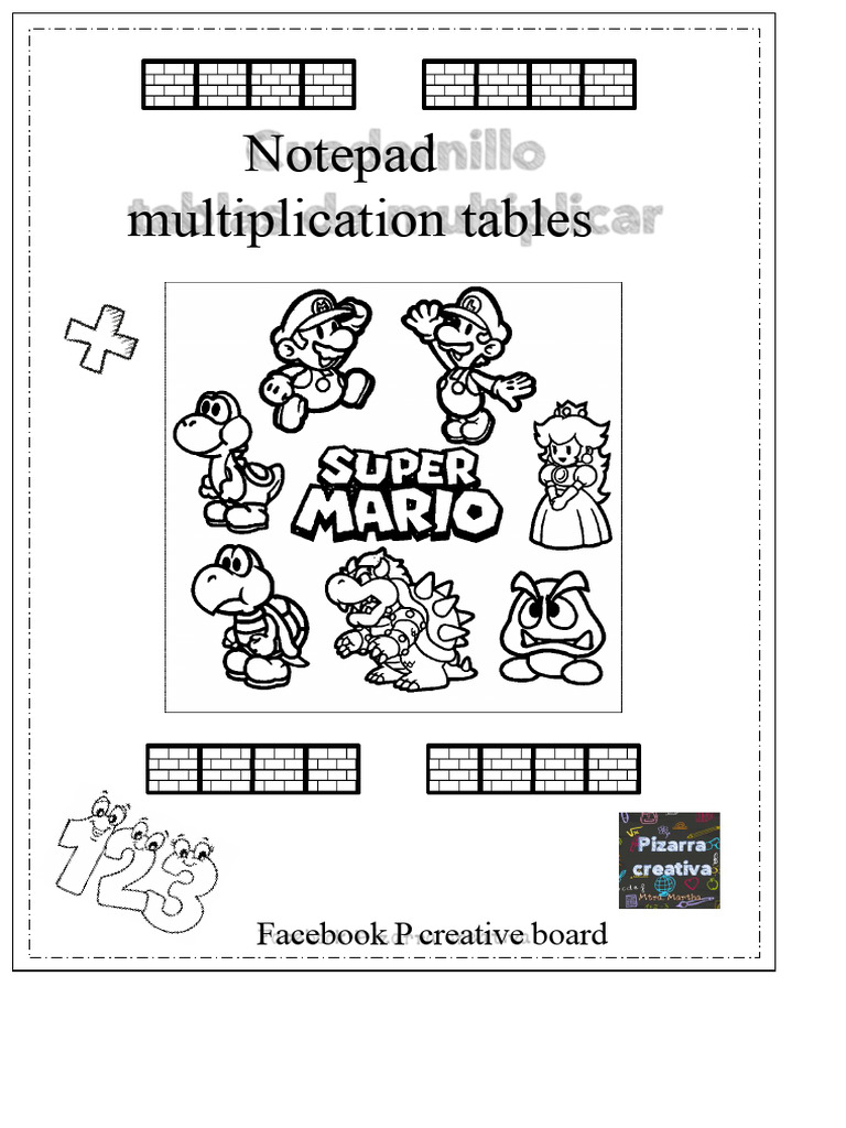Super Mario Multiplication Tables Workbook | PDF | Fantasy Video Games ...