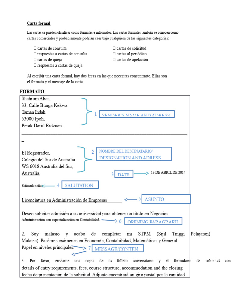 Guía para Escribir Cartas Formales | PDF