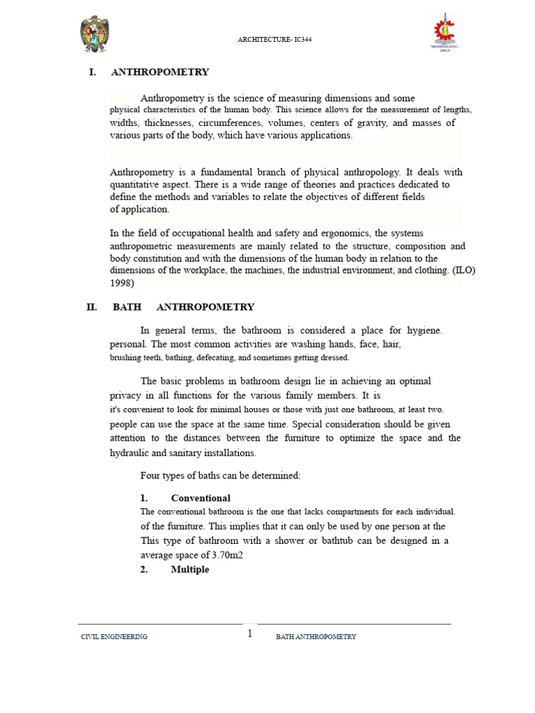 Bathroom Design and Anthropometry | PDF | Bathroom