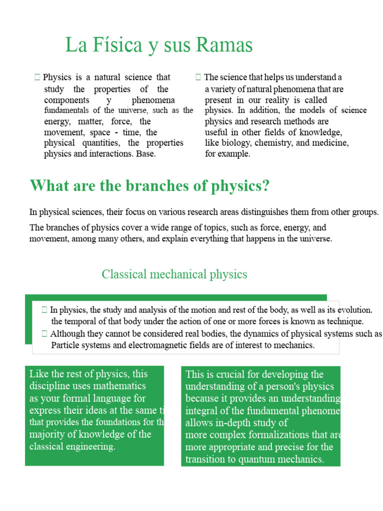 Physics and Its Branches | PDF | Physics | Quantum Mechanics