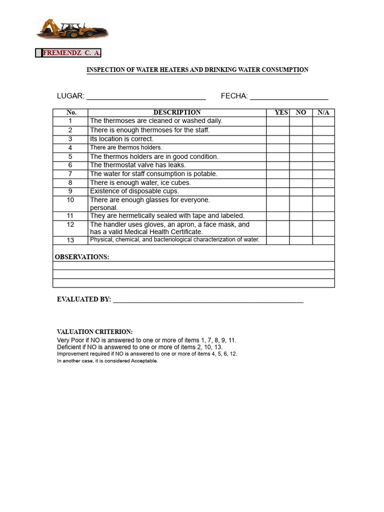 Inspection Formats - Phase 3 | PDF | Public Toilet | Water