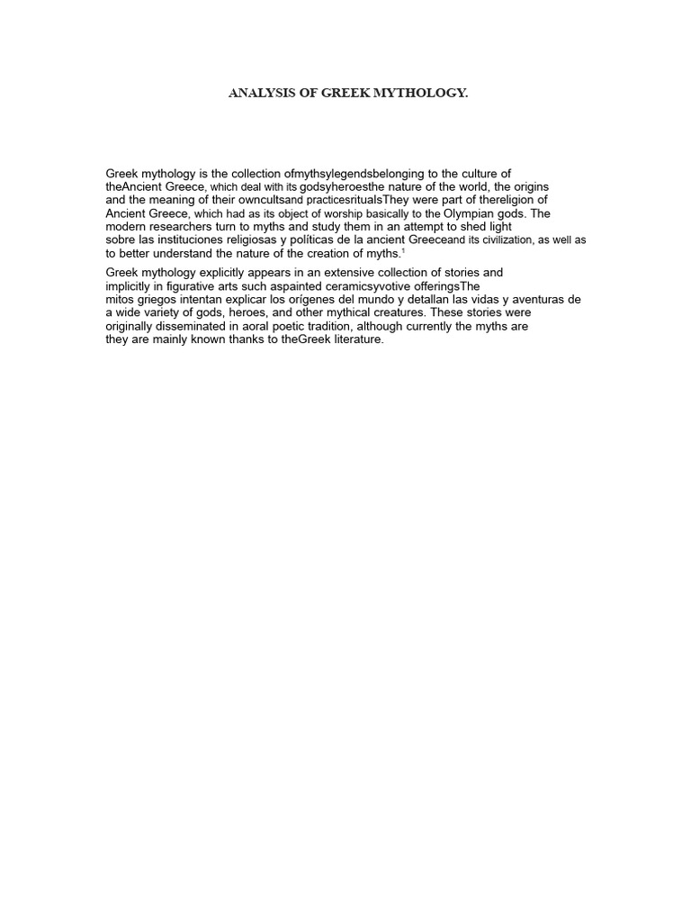 Greek Mythology: Origins and Significance | PDF