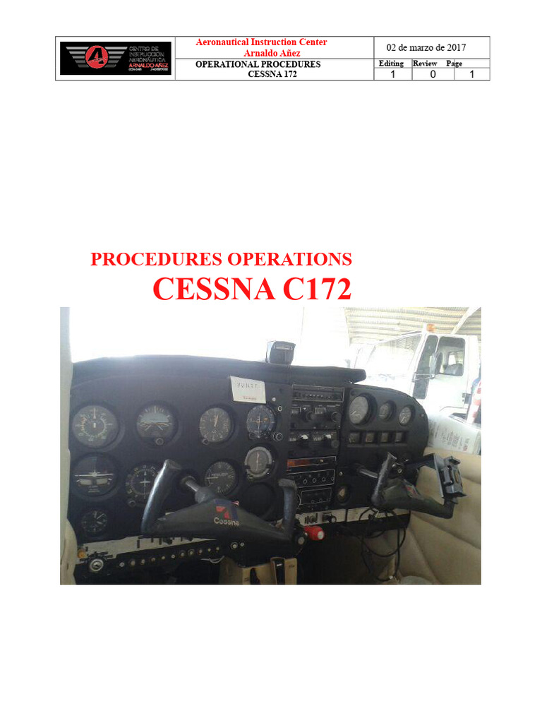 Cessna 172 Operational Procedures Guide | PDF | Flap (Aeronautics ...