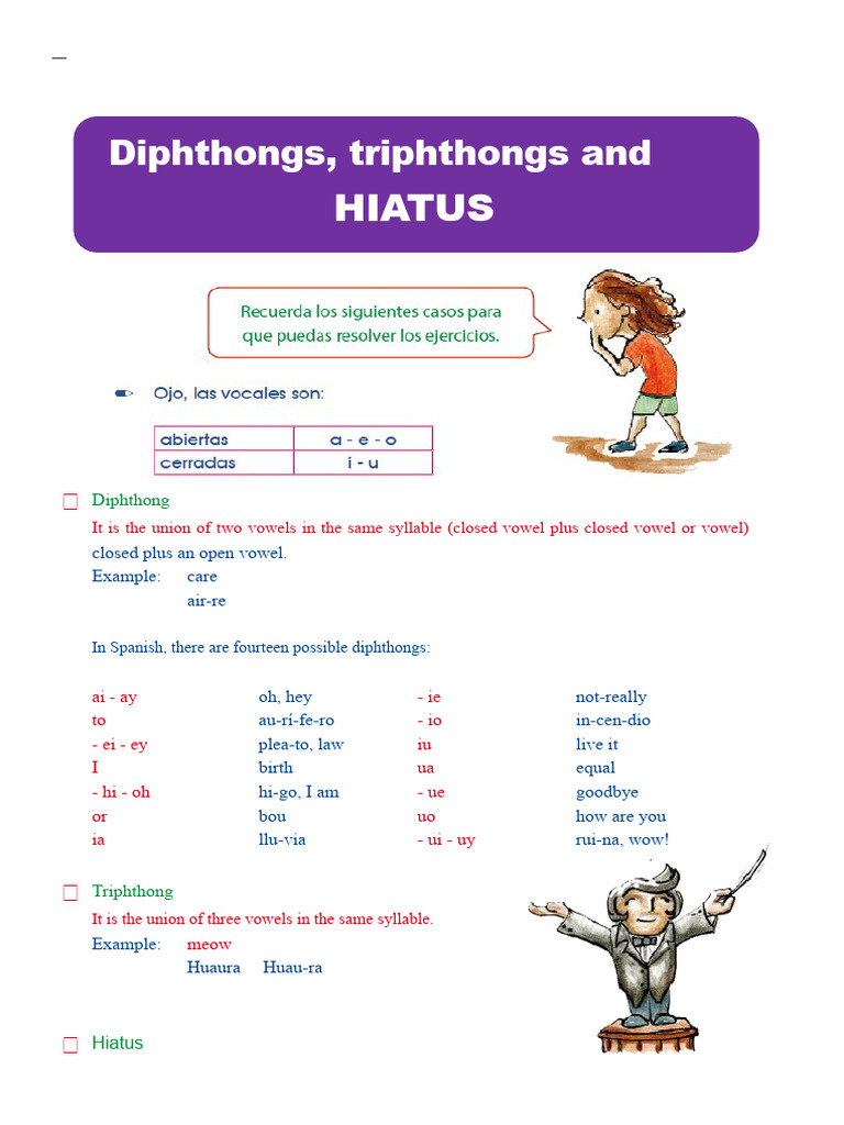 Workshop: Diphthongs, Triphthongs, and Hiatuses | PDF | Vowel | Linguistics