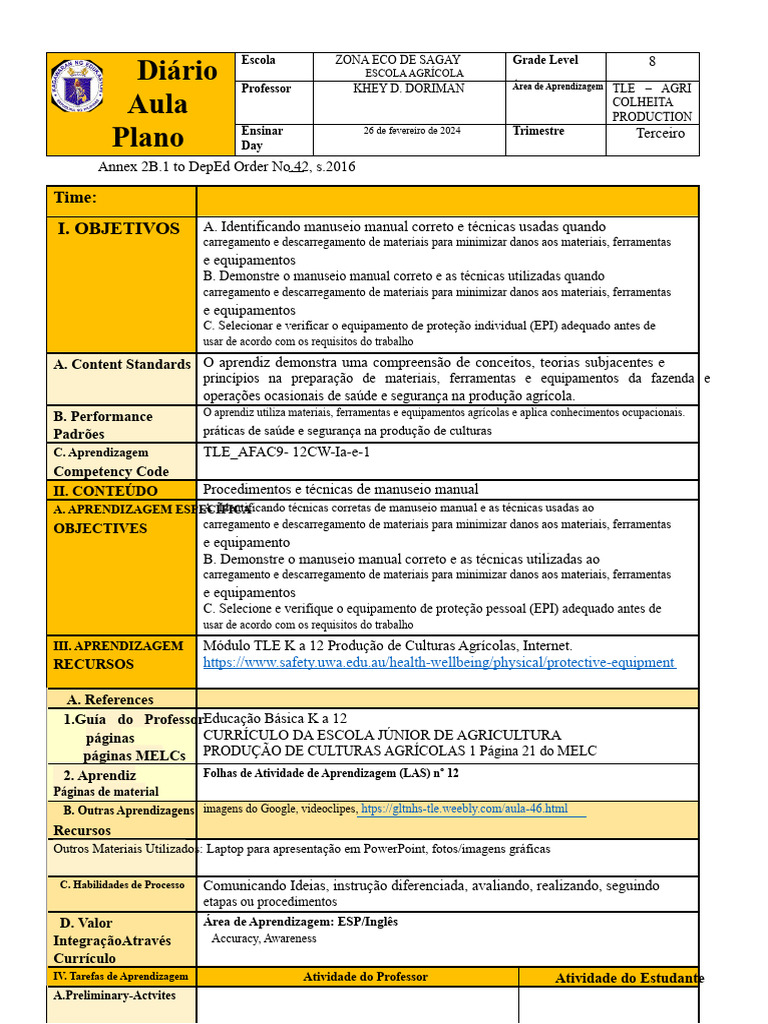 Técnicas de Manuseio Manual na Agricultura | PDF | Aprendizado | Composto