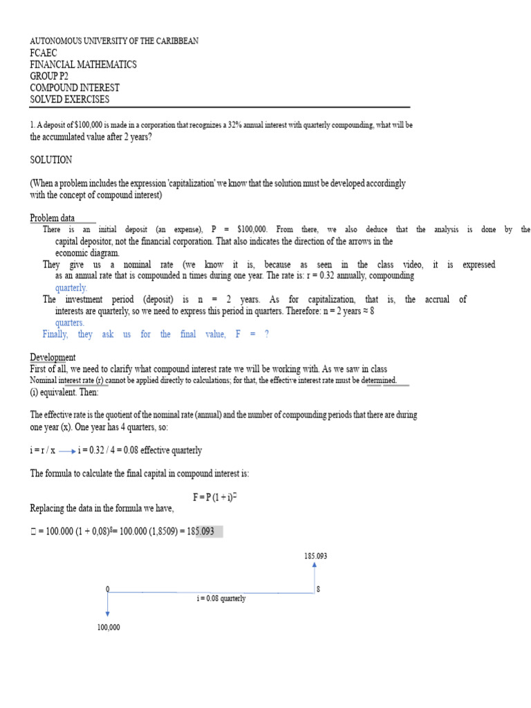 Solved Exercises | PDF | Compound Interest | Logarithm