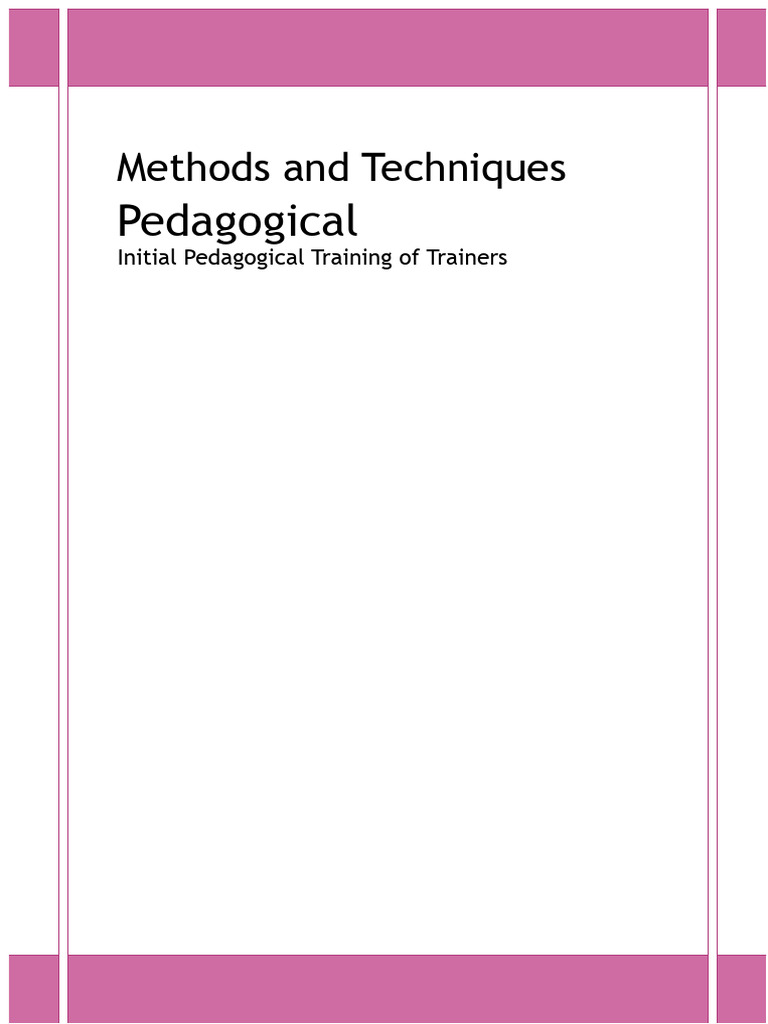 Methods and Pedagogical Techniques - Manual | PDF | Learning | Pedagogy