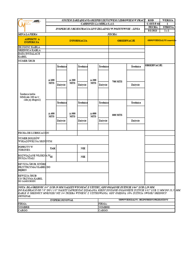 19 SST F 145 Inspekcja Guaya Malacate | PDF