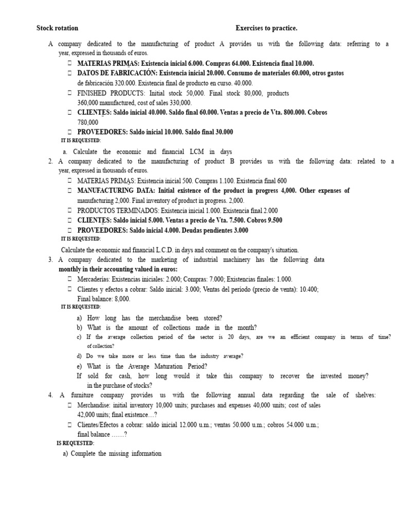 Stock Rotation, For Practice | PDF | Cost Of Goods Sold | Inventory