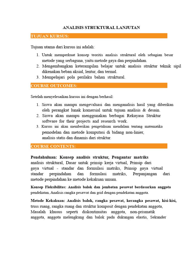 Analisis Struktur Lanjutan | PDF