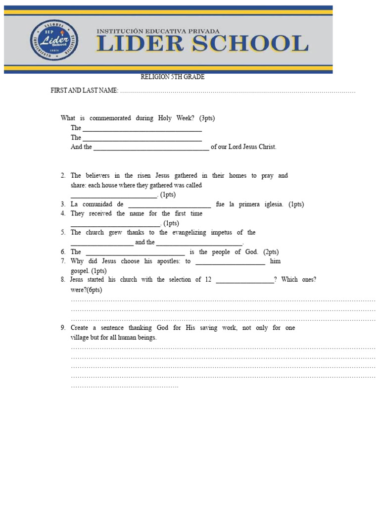 Religion 5th Grade | PDF