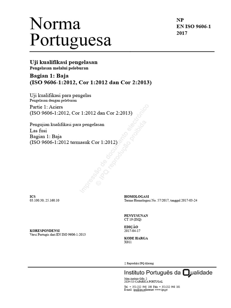 NP en Iso 9606-1 (2017) PDF | PDF
