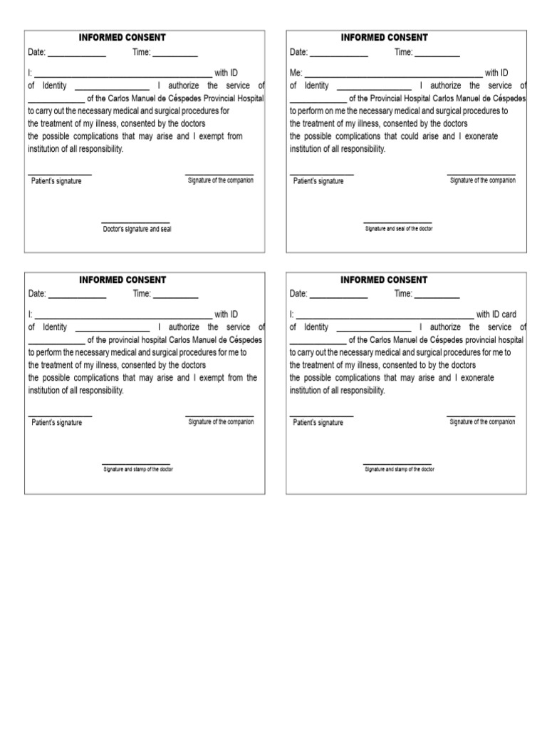 Informed Consent Model | PDF | Informed Consent | Patient