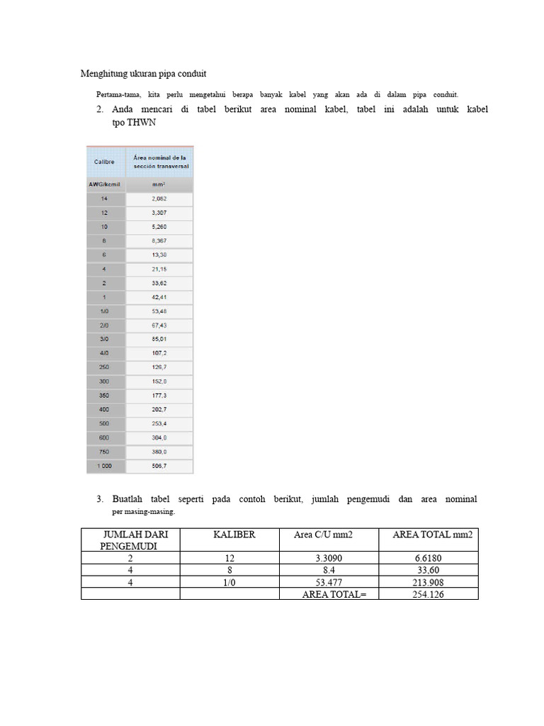 Cara Menghitung Ukuran Pipa Conduit | PDF