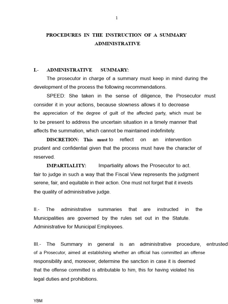 Administrative Summary Procedures Guide | PDF | Prosecutor | Witness