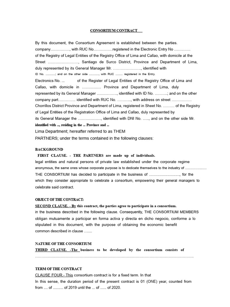 Model Consortium Contract | PDF | Arbitration | Justice