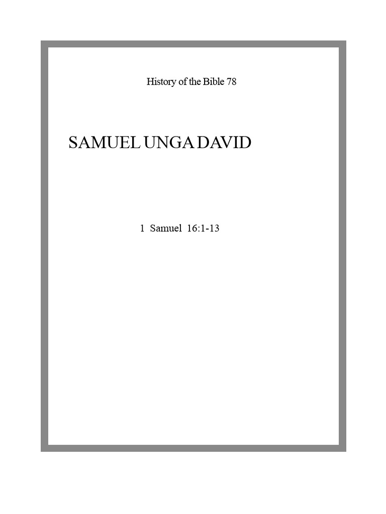 78.samuel Unge To David | PDF | Old Testament Books | Ancient Israel ...