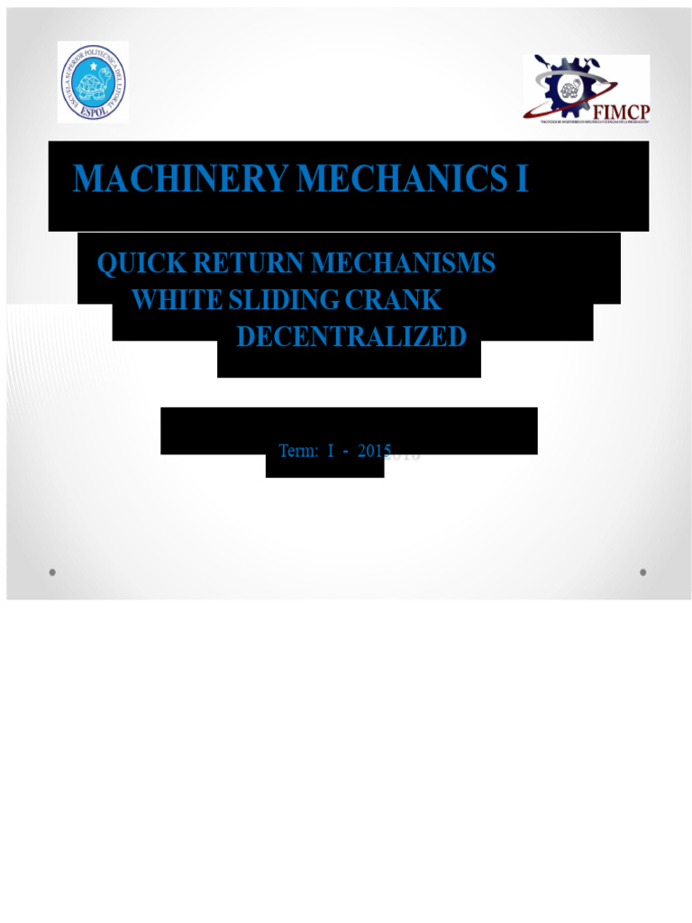 Quick Return Mechanisms Explained | PDF | Motion (Physics) | Classical ...