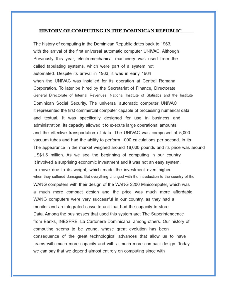 History of the RD computer | PDF | Computing | Computer Hardware