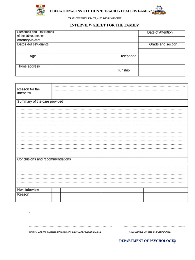 PARENTS' FORM | PDF