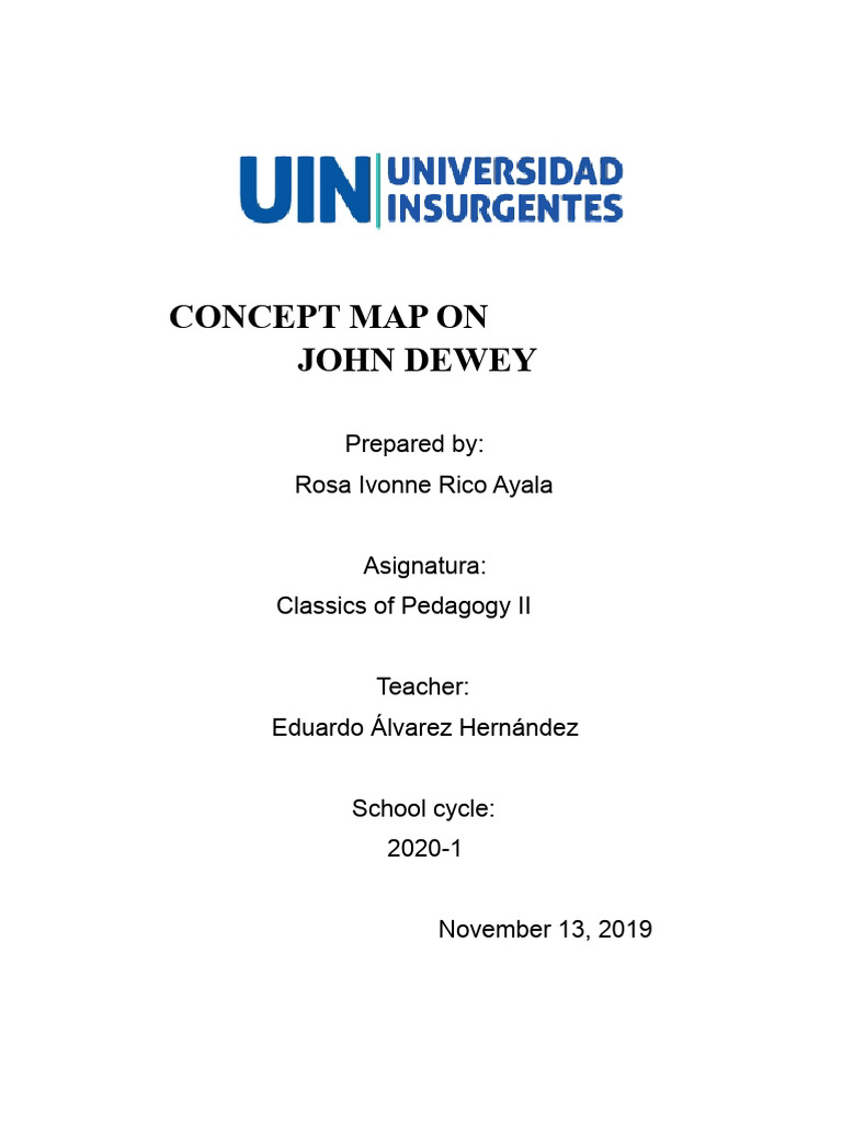 John Dewey Concept Map Overview | PDF | John Dewey | Pedagogy