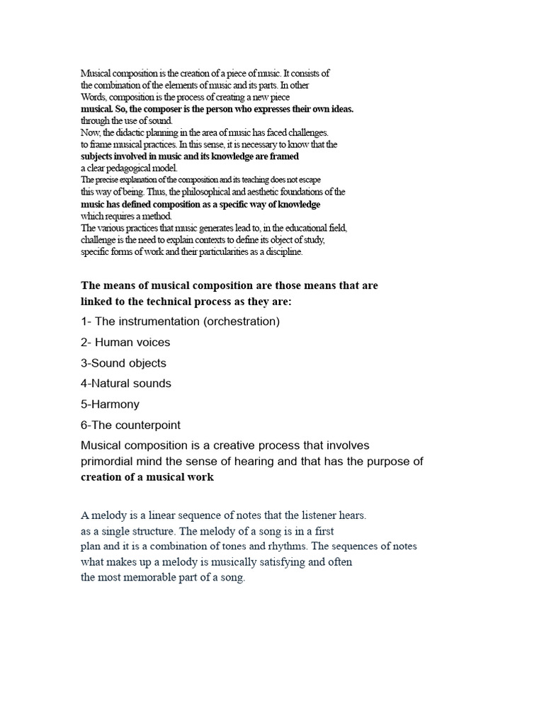 Understanding Musical Composition Basics | PDF | Singing | Human Voice